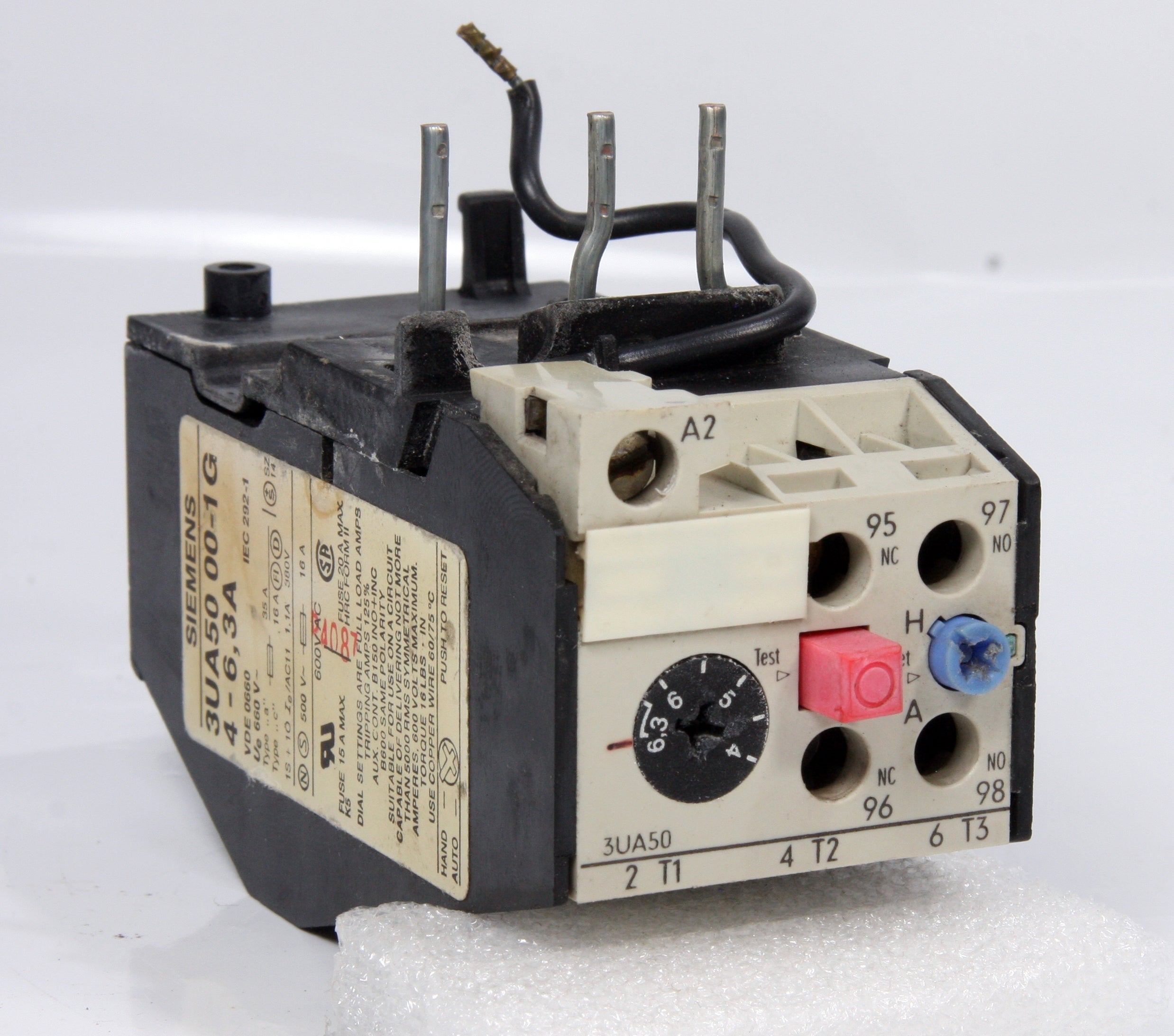 Siemens Overload Relay 3UA50 00-1G 3UA5000-1G 4-6.3A