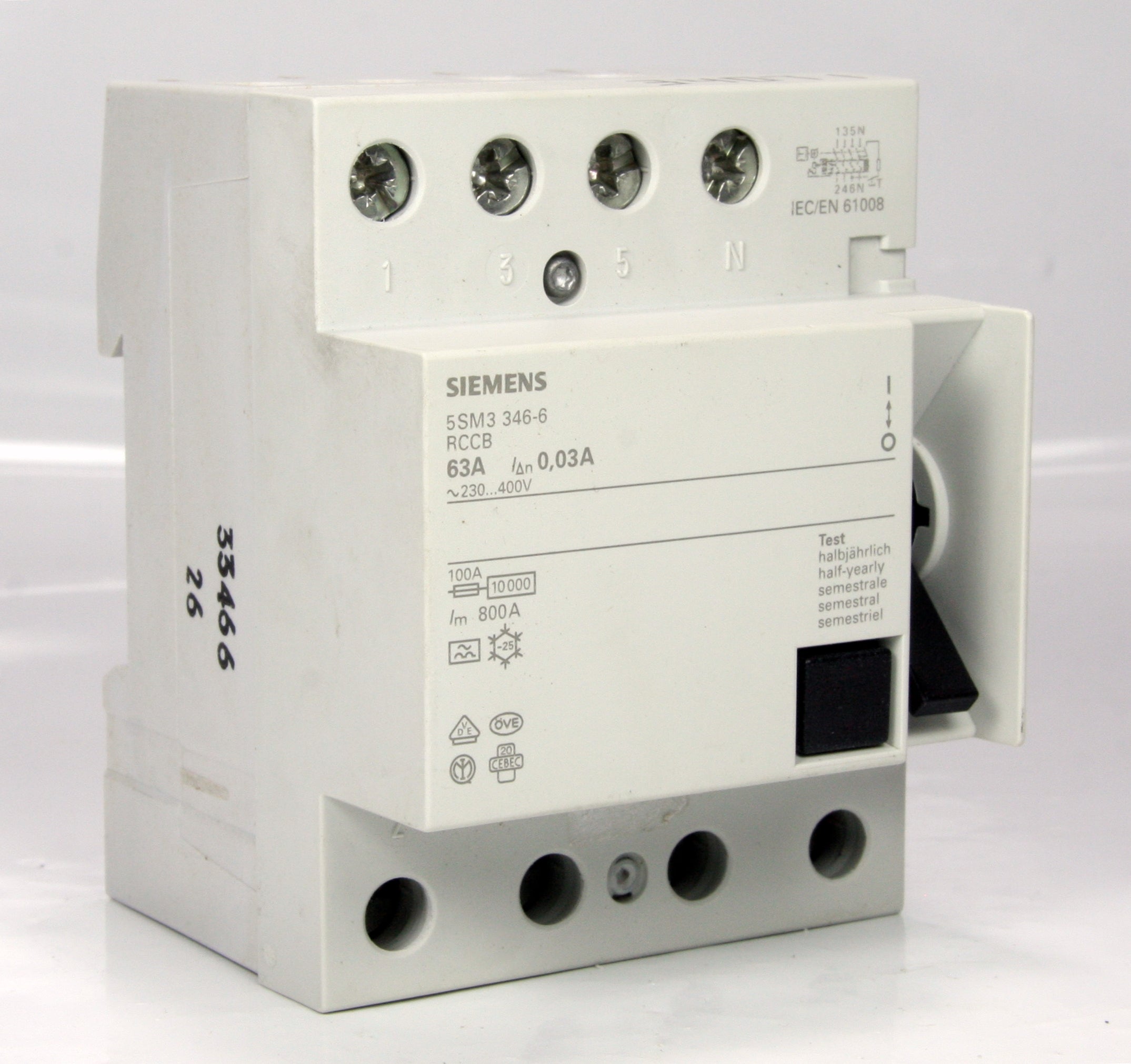 Siemens Fi Rccb 5SM3 346-6 230V-400V 63A