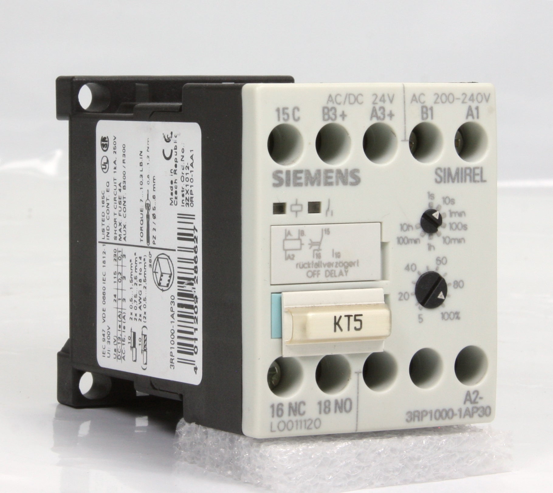 Siemens Time Relay 3RP1000-1AP30 3ZX1012-0RP10-1AA1 24V AC/DC 220-240V